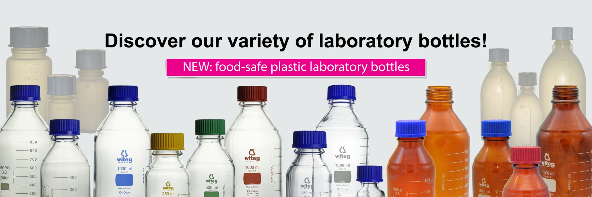 Variety of laboratory bottles